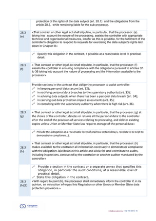 Overview of Mandatory Content for Processing Contracts (GDPR) | PDF