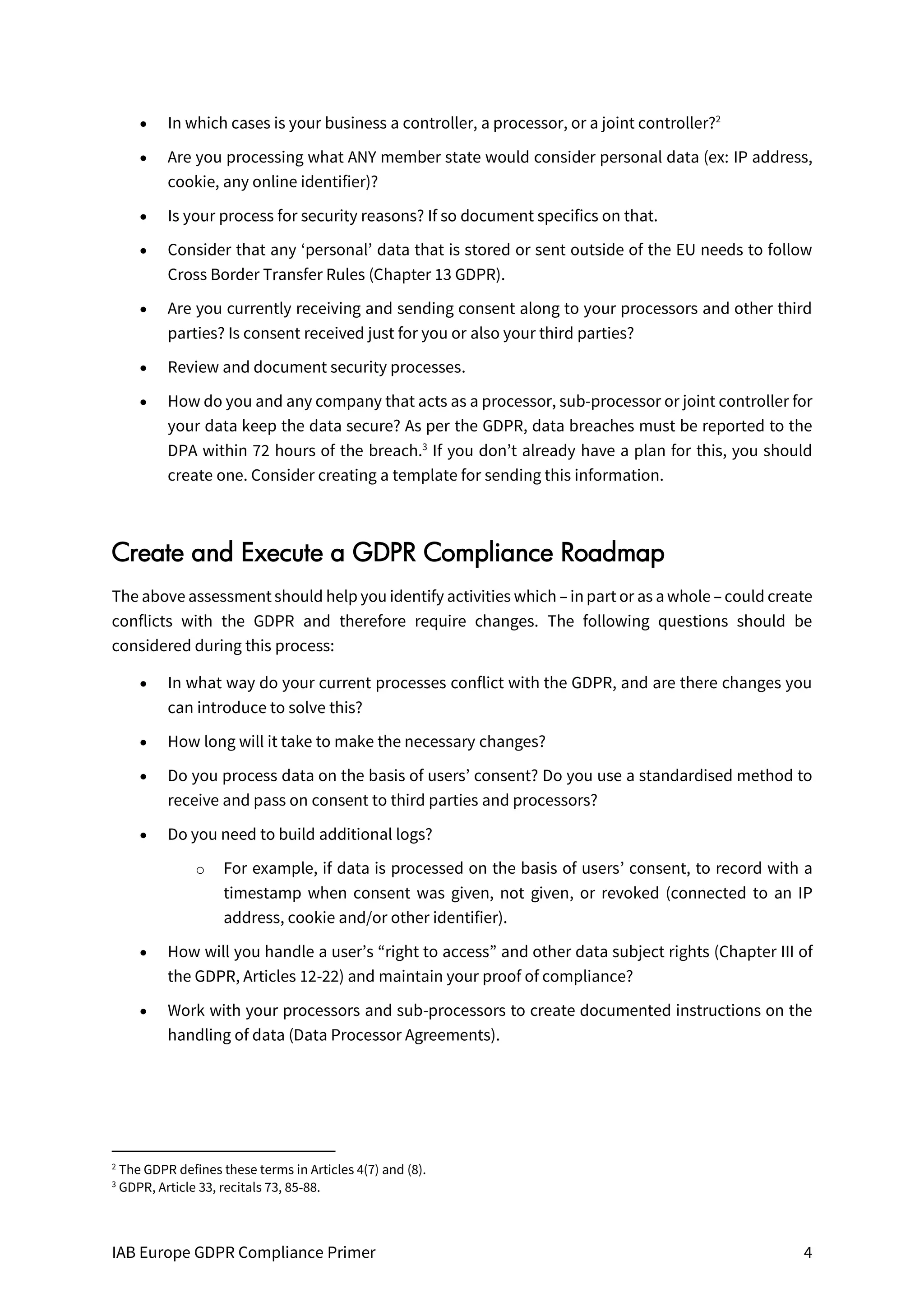 IAB Europe's GDPR Compliance Primer | PDF