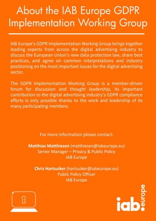 IAB Europe's GDPR Compliance Primer | PDF