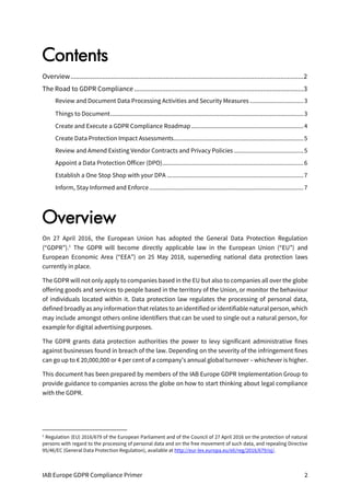 IAB Europe's GDPR Compliance Primer | PDF