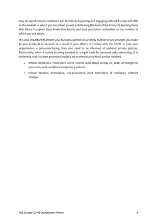 IAB Europe's GDPR Compliance Primer | PDF
