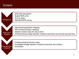 Uncovering DHS data for livestock research | PPTX