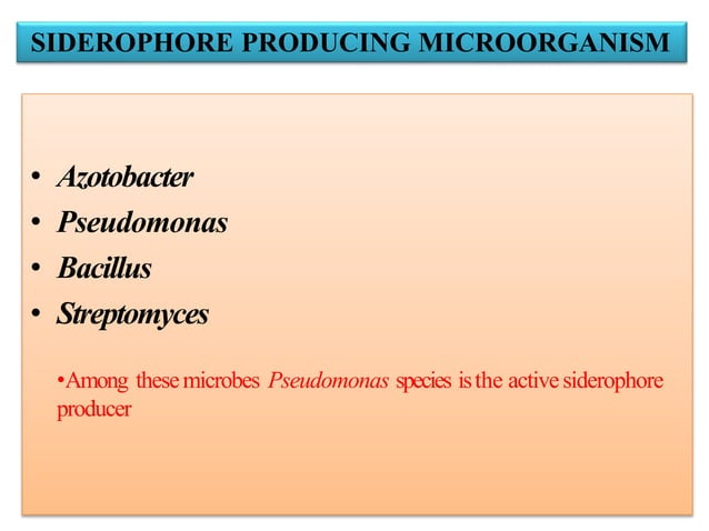 Siderophore: Secretion of Bacteria as a Chelating Agent | PPTX ...