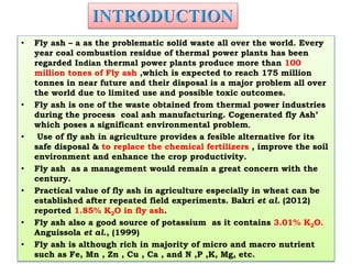 FLY ASH AS A ALTERRNATIVE SOURCE OF PLANTS NUTRIENTS | PPTX