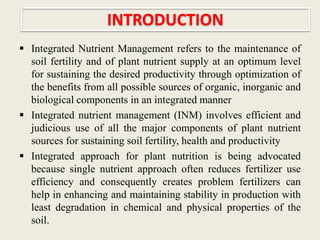 Integrated Nutrient Management For Sustainable Vegetable Production | PPT