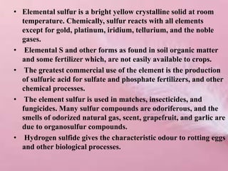 SULPHUR IN SOIL AND ITS MICROBIAL TRANSFORMATION | PPTX