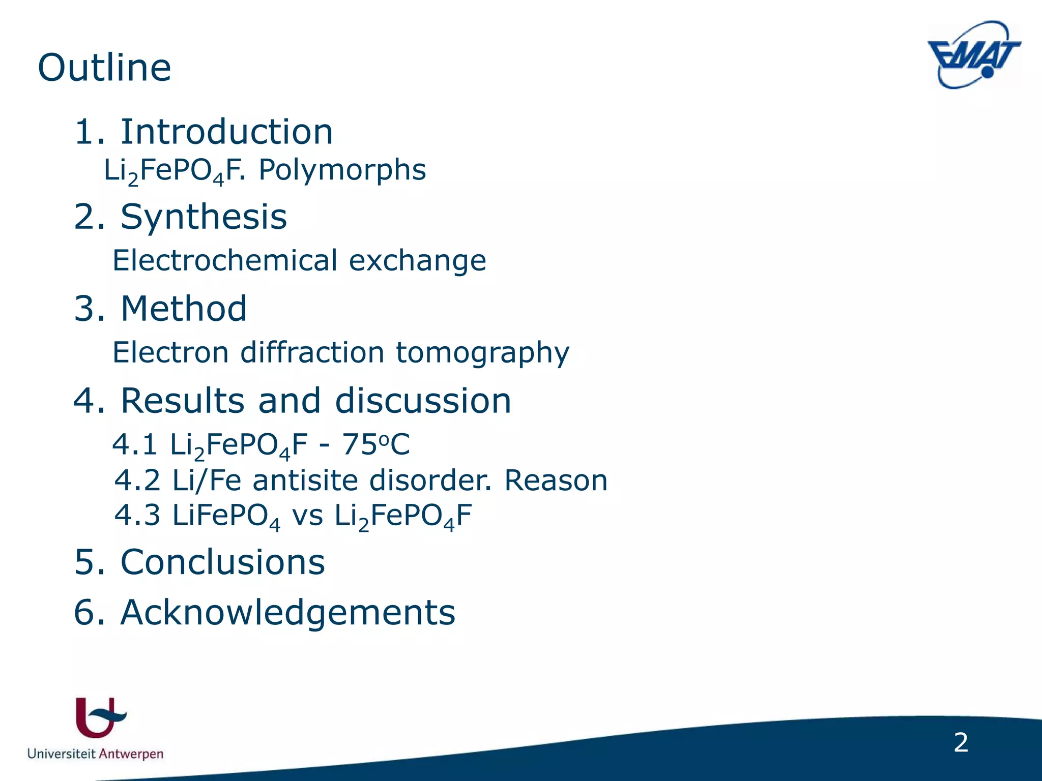 Antisite disorder and bond valence compensation in Li2FePO4F cathode ...