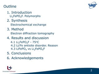 Antisite disorder and bond valence compensation in Li2FePO4F cathode ...