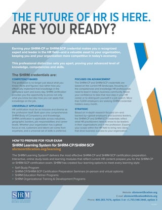 SHRM Certification Resources at a Glance | PDF