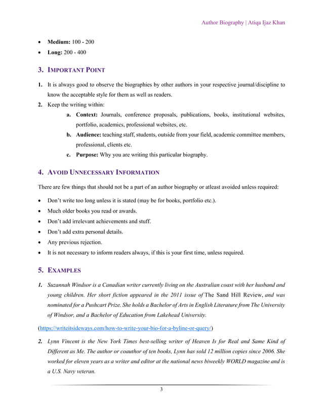 2017 How to write Author Biography for Journal | PDF