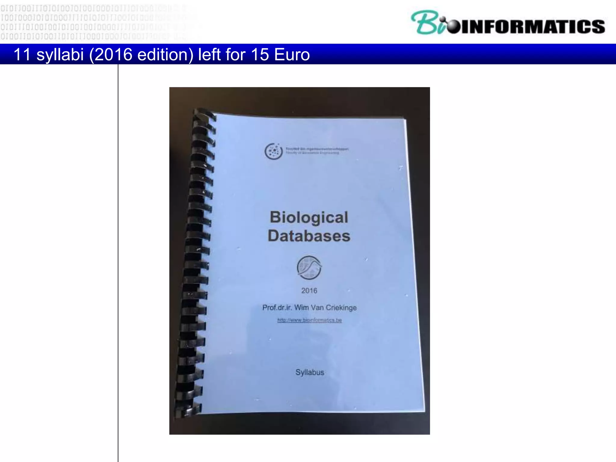 2017 biological databases_part1_vupload | PPT