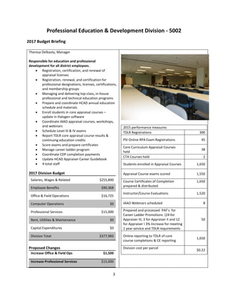 2017 budget division hcad | PDF