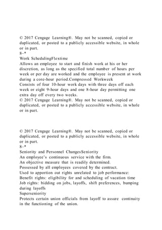 © 2017 Cengage Learning®. May not be scanned, copied or du