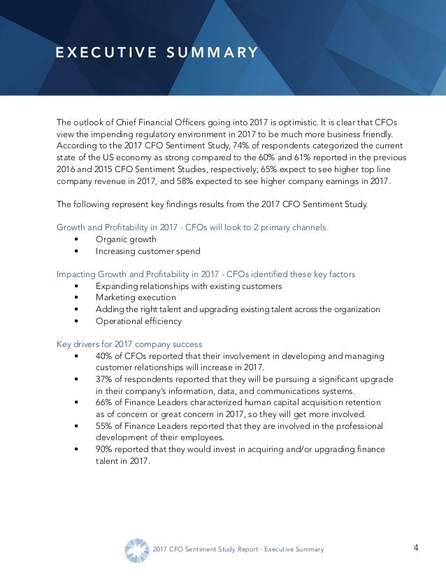 2017 CFO Sentiment Study Executive Summary