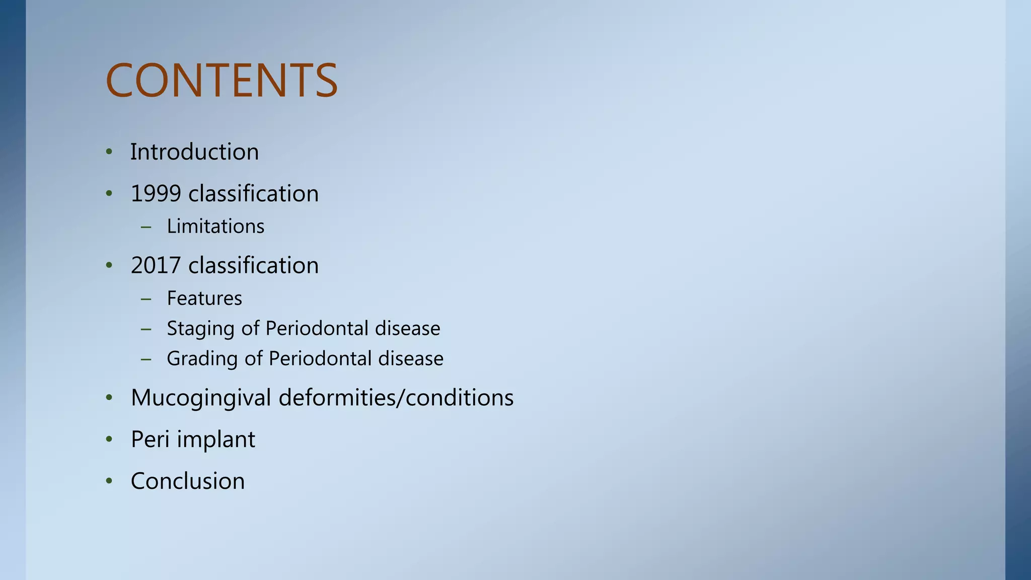 2017 classification of periodontal and periimplant diseases | PPTX