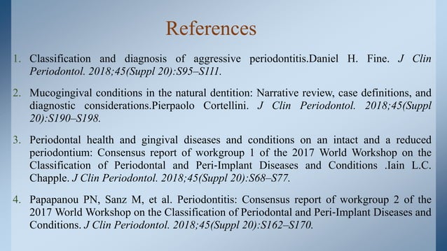 2017 classification of periodontal and periimplant diseases | PPTX