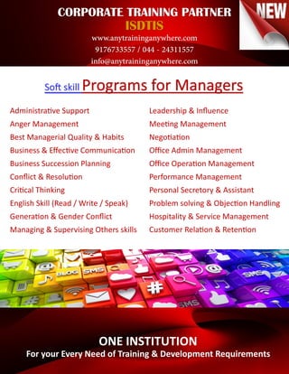 1 Corporate Training Services, courses, programs, Institute in Chennai ...