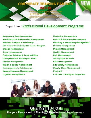 1 Corporate Training Services, courses, programs, Institute in Chennai ...
