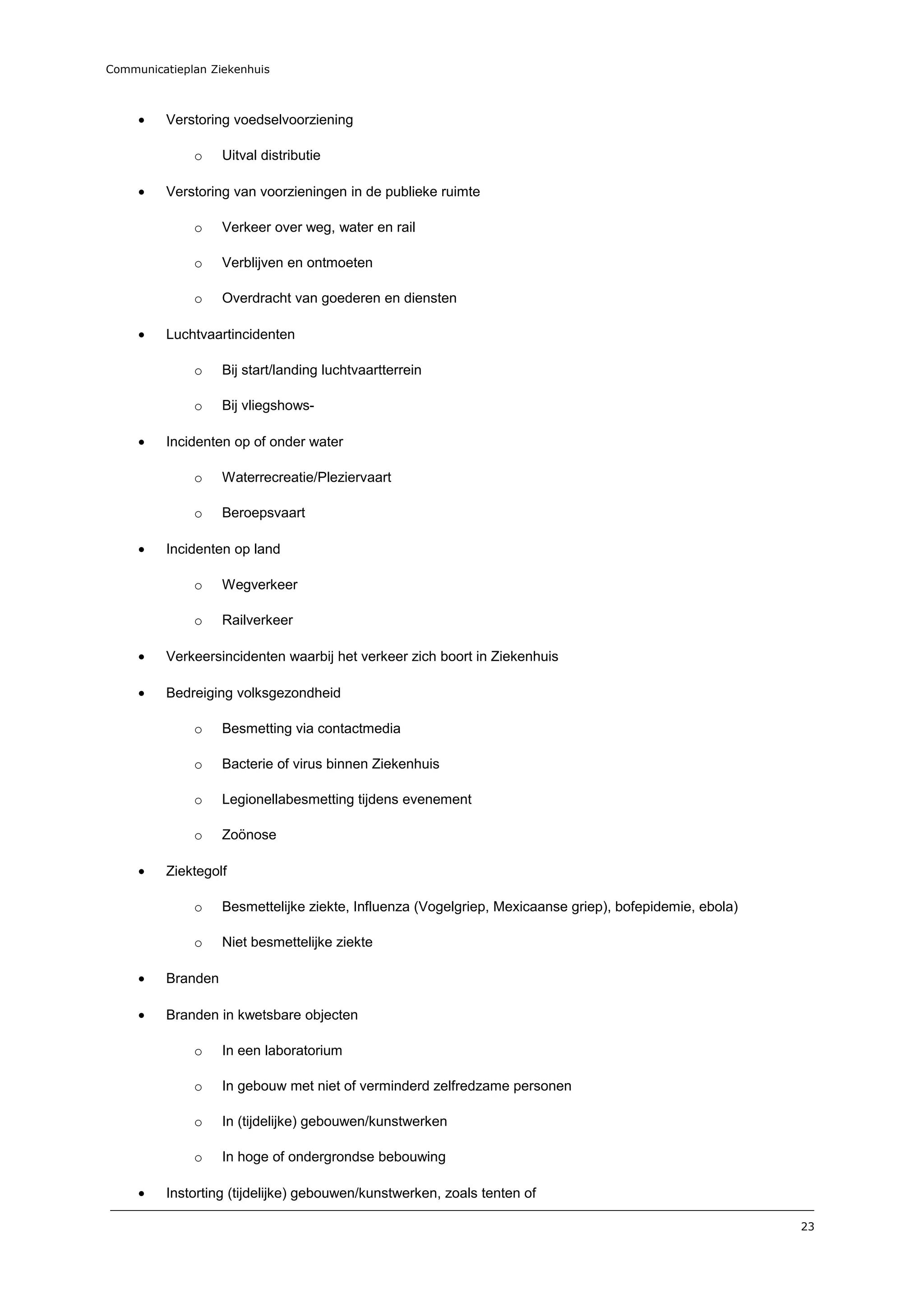 Crisiscommunicatieplan sjabloon | DOC