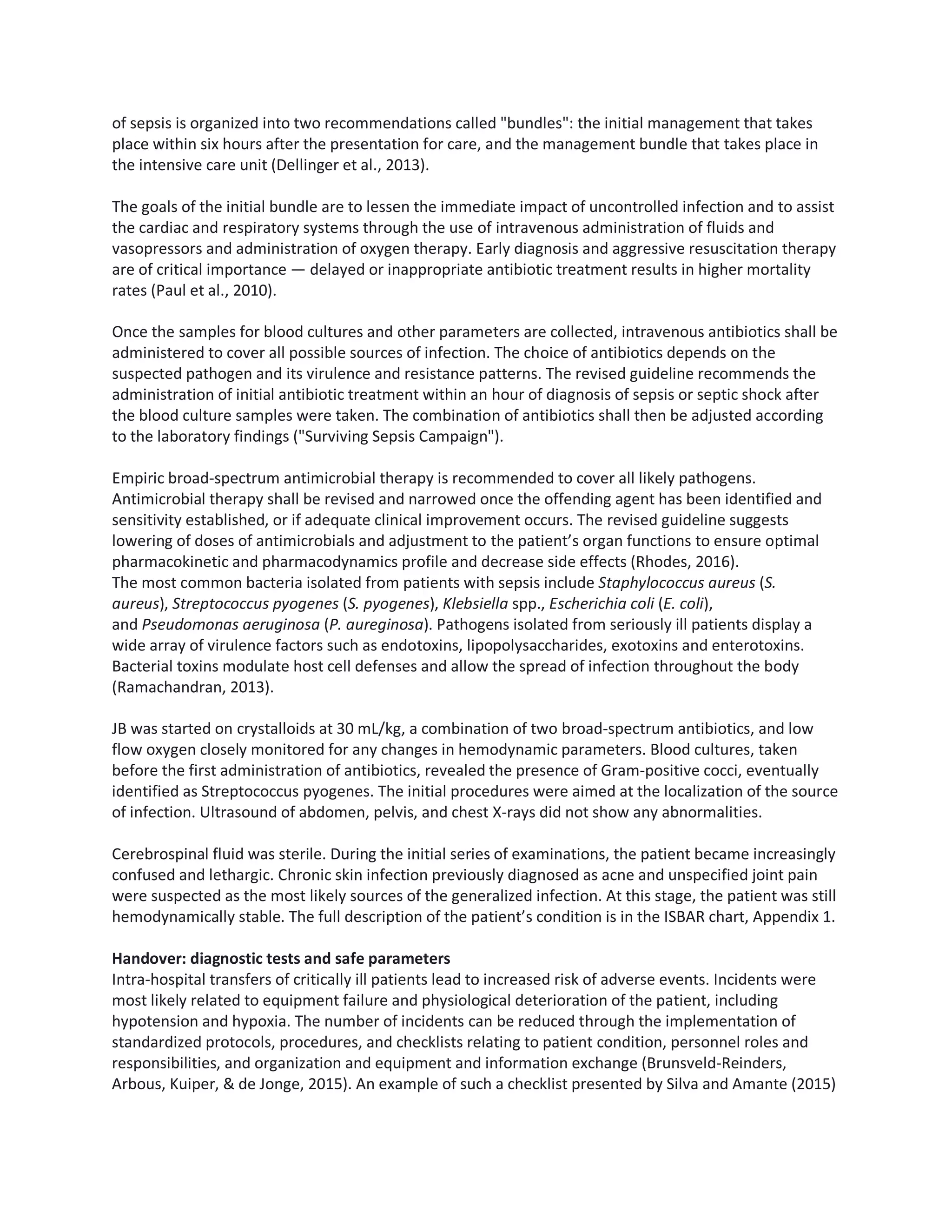 Deteriorating Patient with Sepsis: Early Diagnosis and Intervention ...