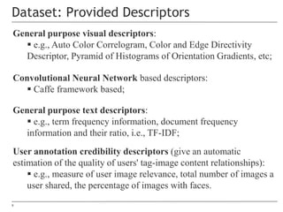 MediaEval 2017 Retrieving Diverse Social Images Task (Overview) | PPT