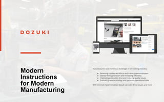 Modern Instructions for Modern Manufacturing with Dozuki | PDF