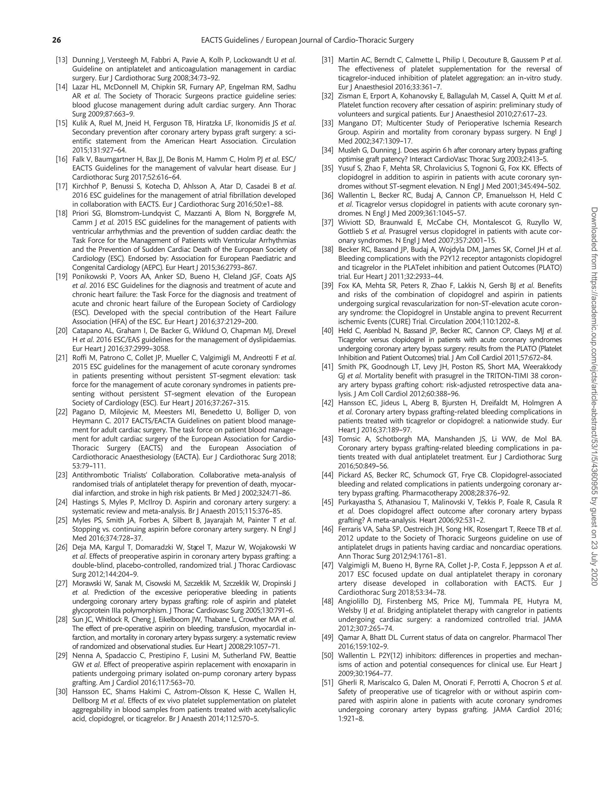 2017 eacts guidelines on perioperative medication in adult cardiac ...