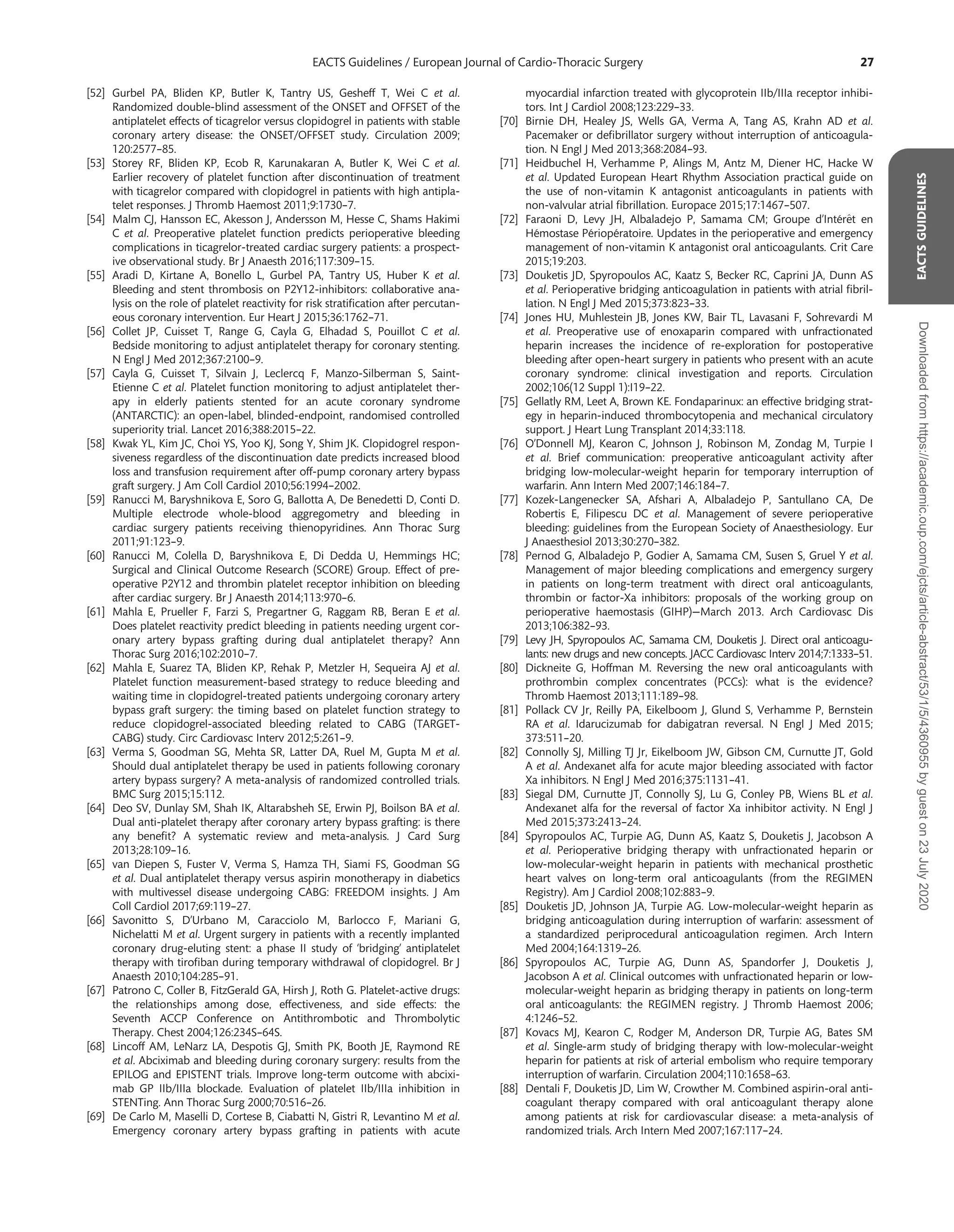 2017 eacts guidelines on perioperative medication in adult cardiac ...
