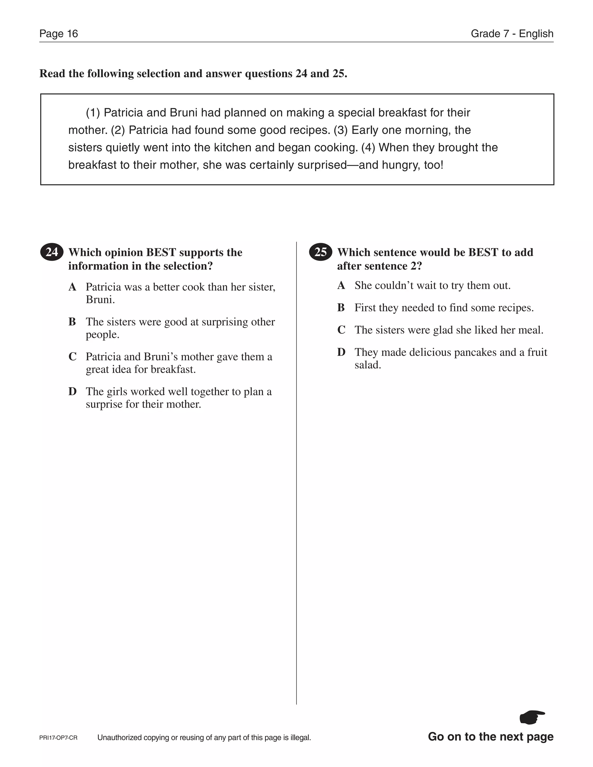 Ejercicios de práctica inglés 7 - 2017 | PDF