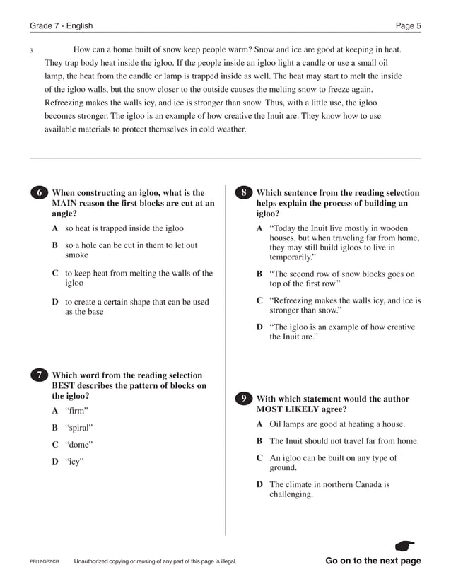 Ejercicios de práctica inglés 7 - 2017 | PDF