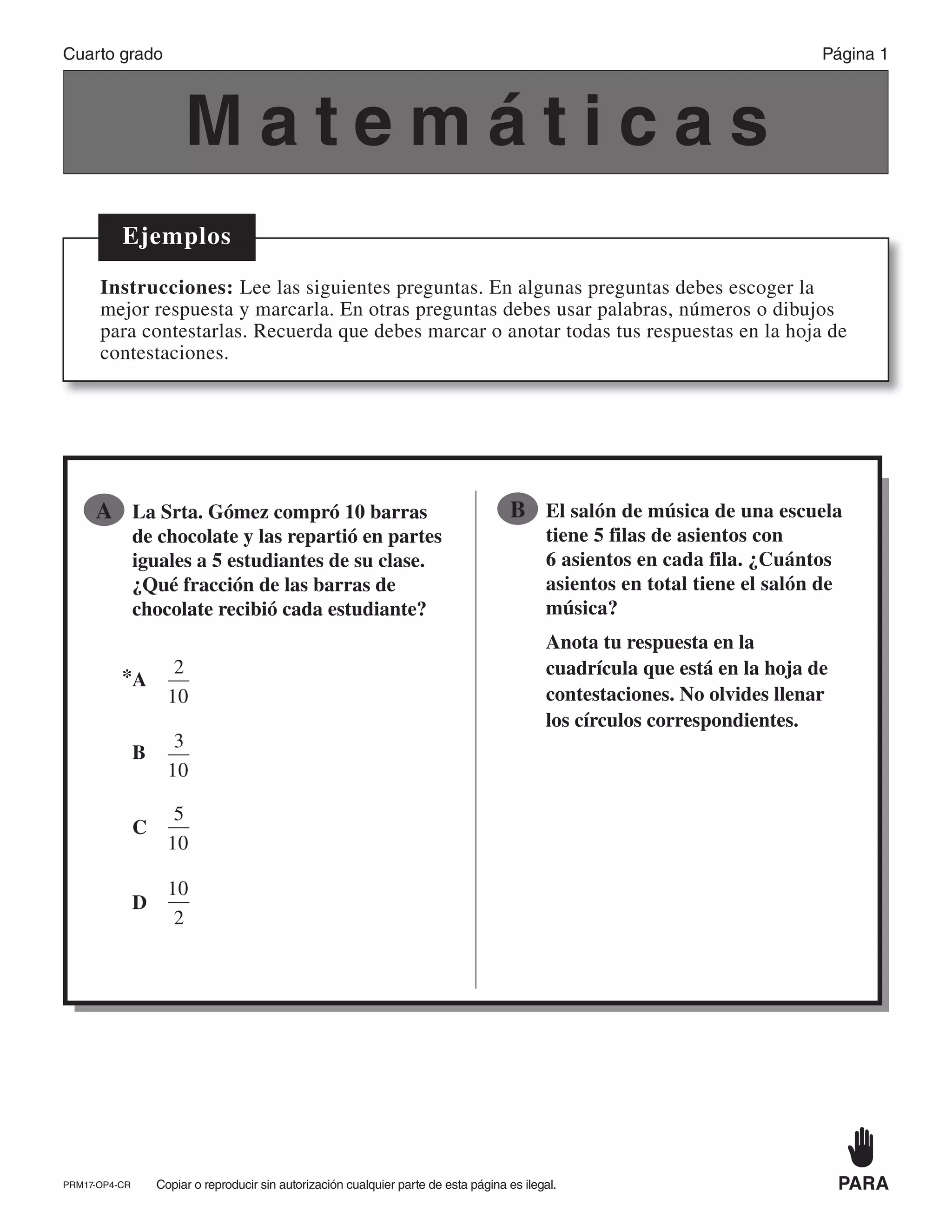 2017 ejercicios de practica matemáticas cuarto grado | PDF