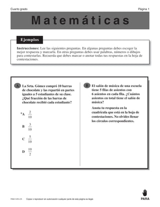 2017 ejercicios de practica matemáticas cuarto grado | PDF