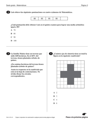Ejercicios de práctica matemáticas g6 | PDF