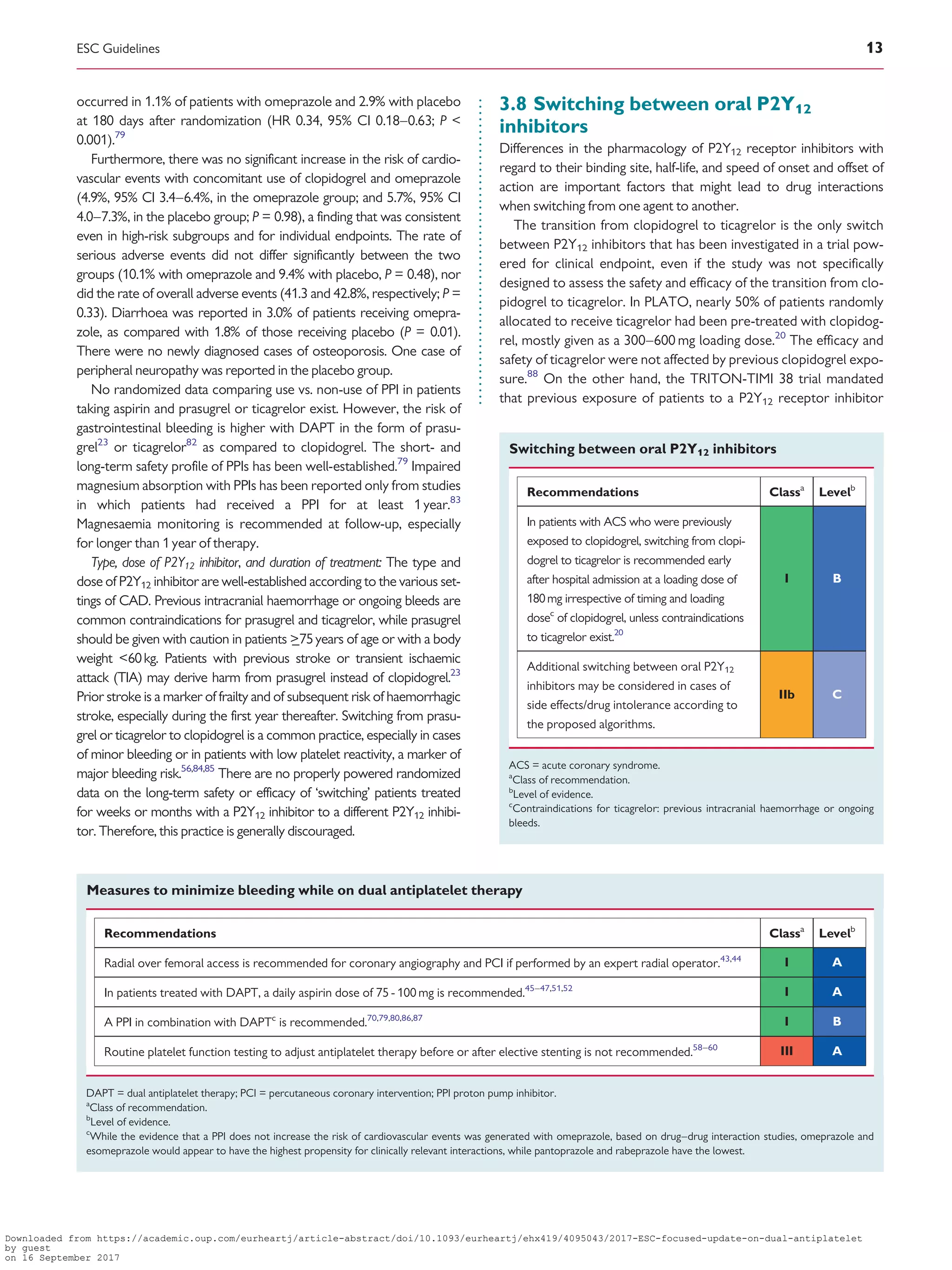 2017 esc focused update on dual antiplatelet therapy in coronary artery ...