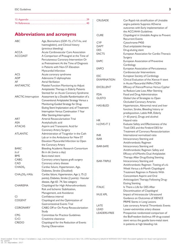 2017 esc focused update on dual antiplatelet therapy in coronary artery ...