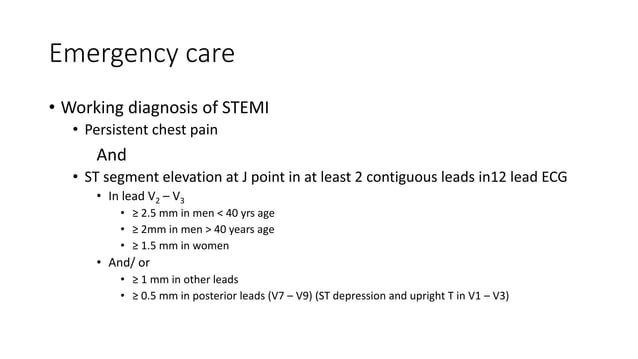 2017 esc guideline on management of stemi | PPTX | First Aid | Injuries