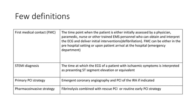 2017 esc guideline on management of stemi | PPTX | First Aid | Injuries