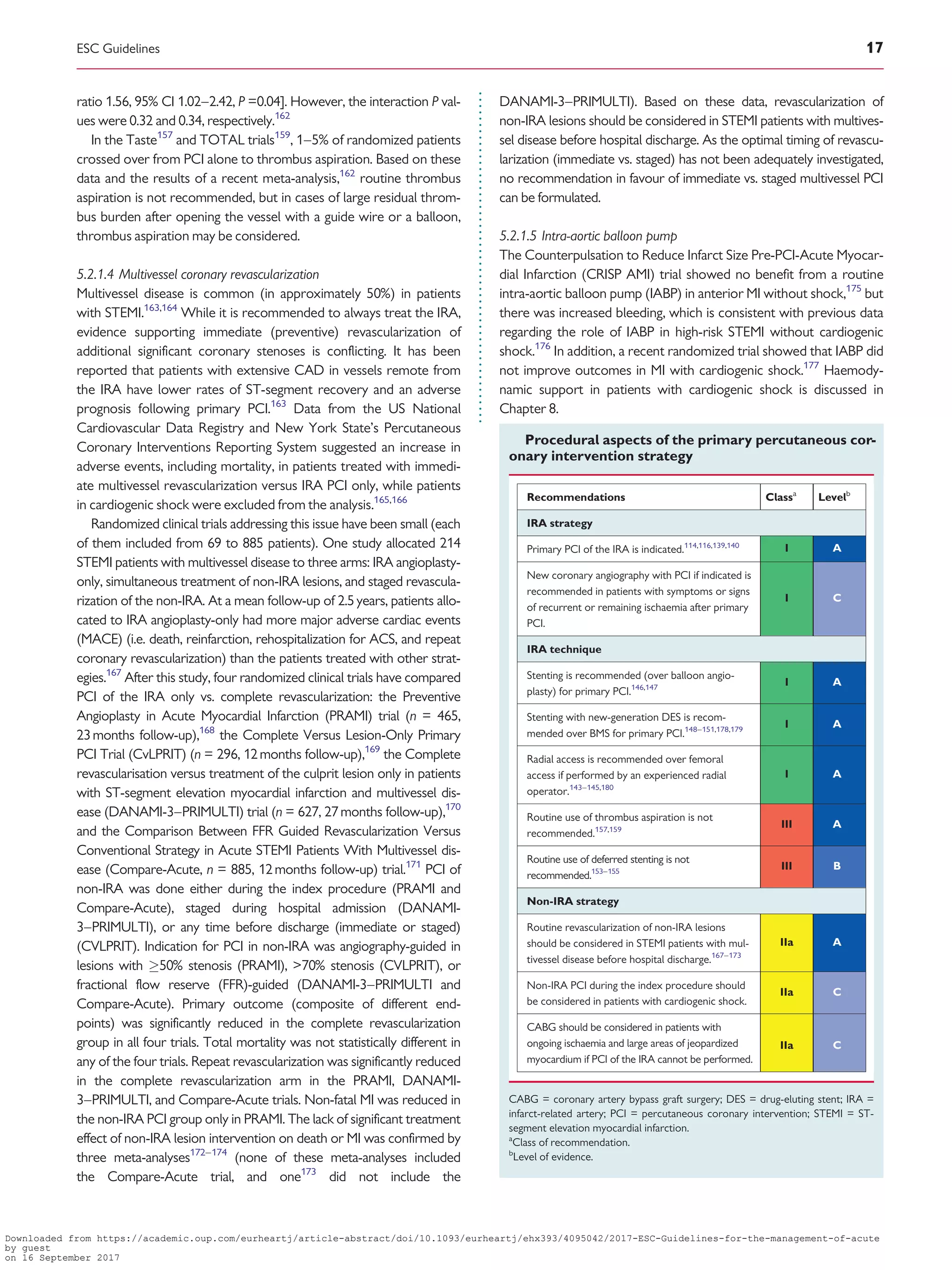 2017 esc guidelines for the management of acute myocardial infarction ...