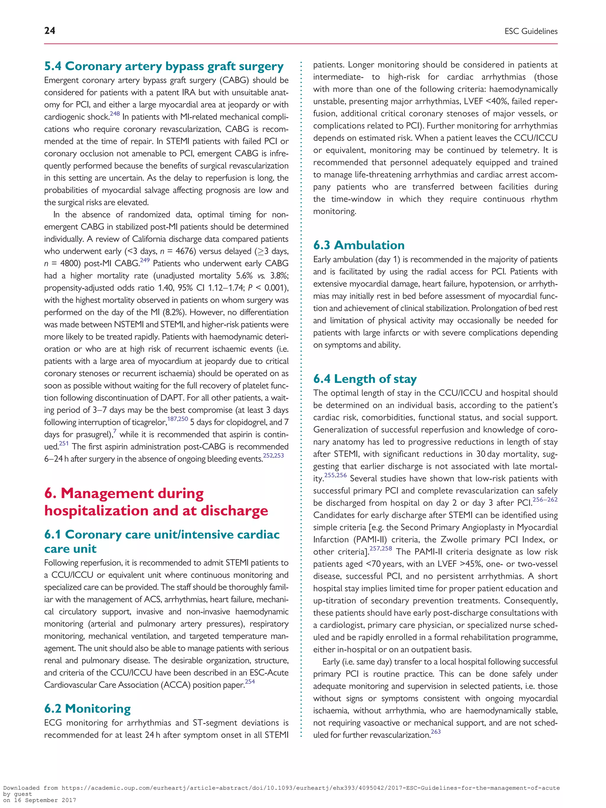 2017 esc guidelines for the management of acute myocardial infarction ...