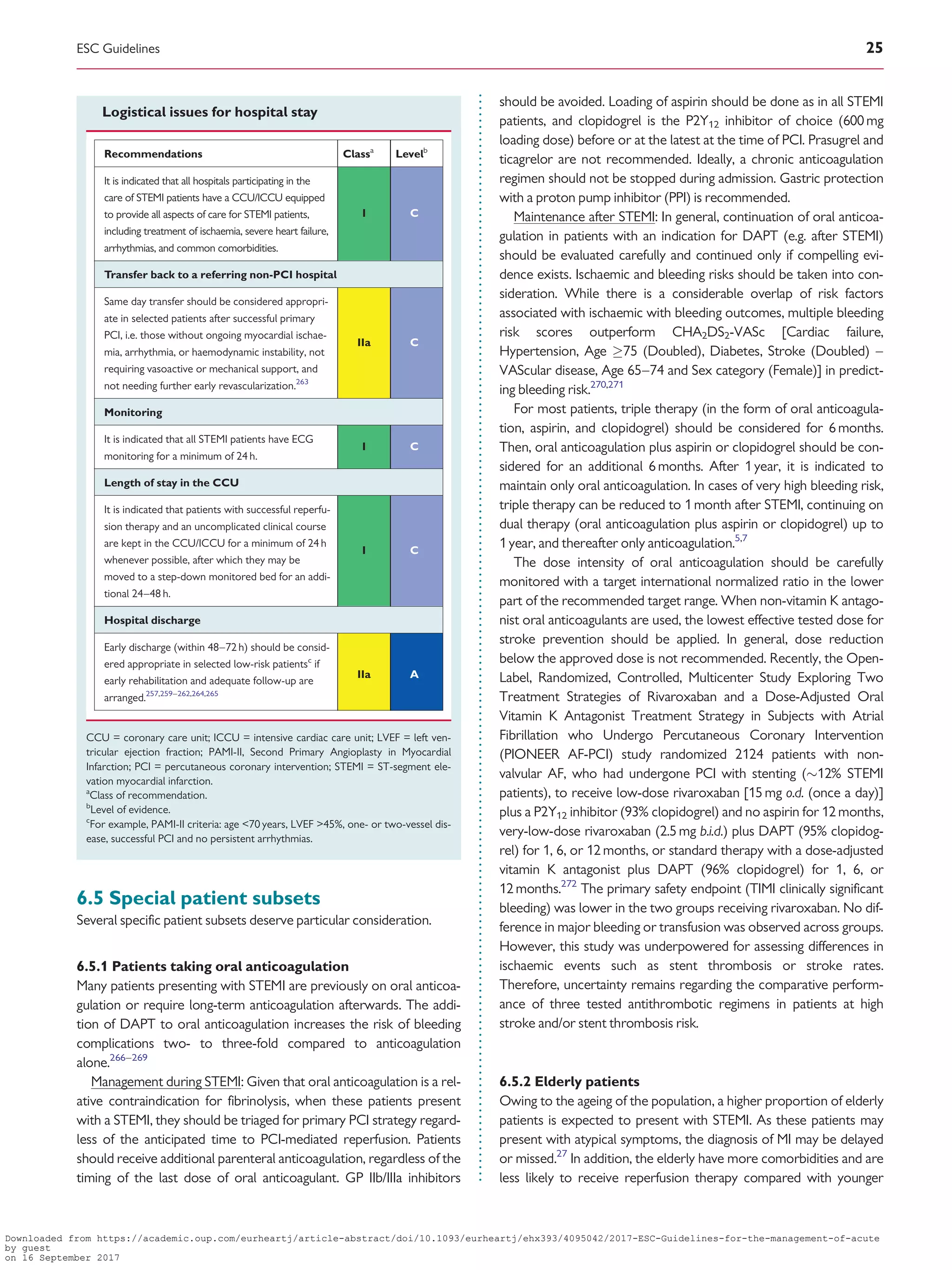 2017 esc guidelines for the management of acute myocardial infarction ...