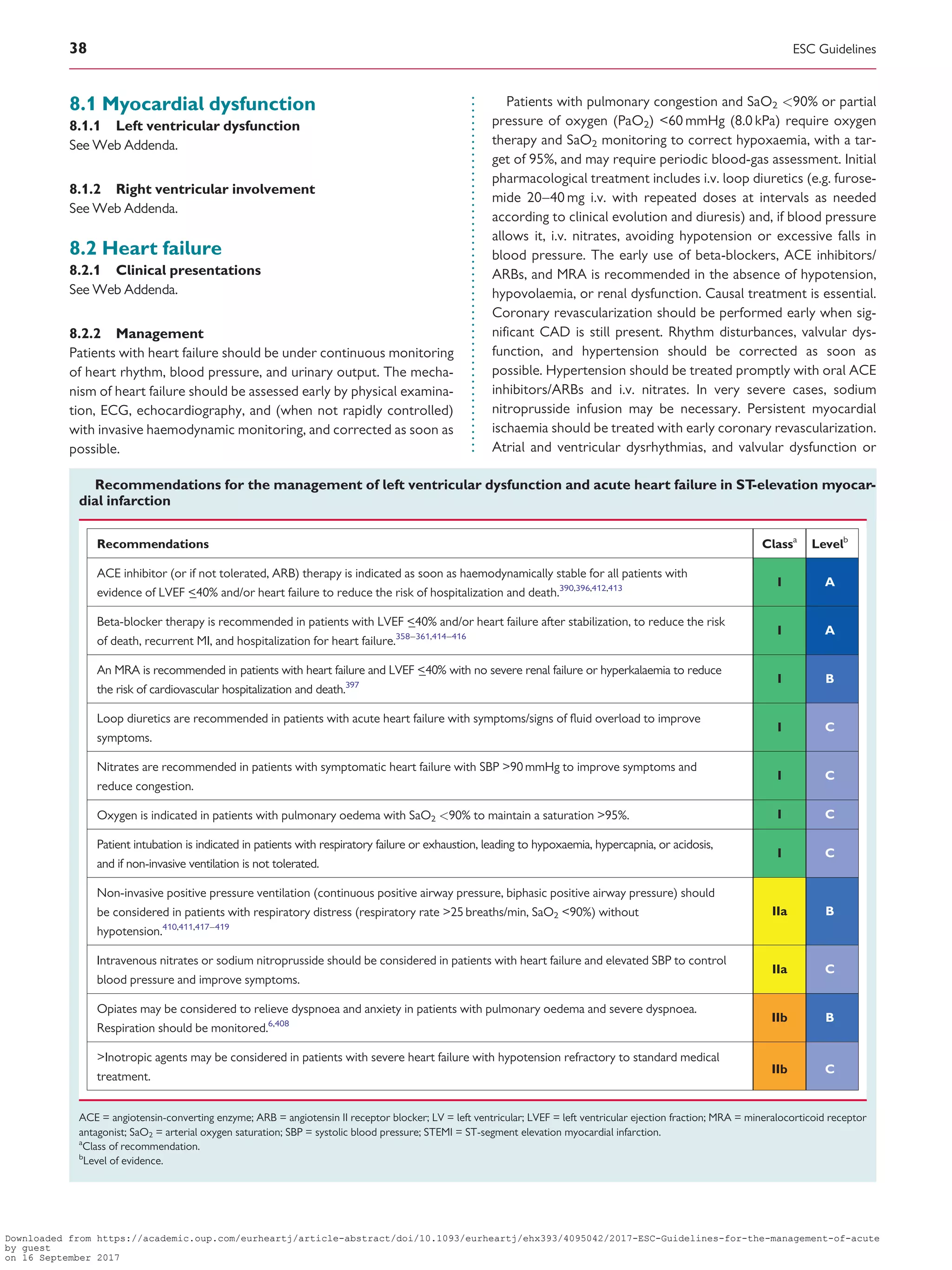 2017 esc guidelines for the management of acute myocardial infarction ...