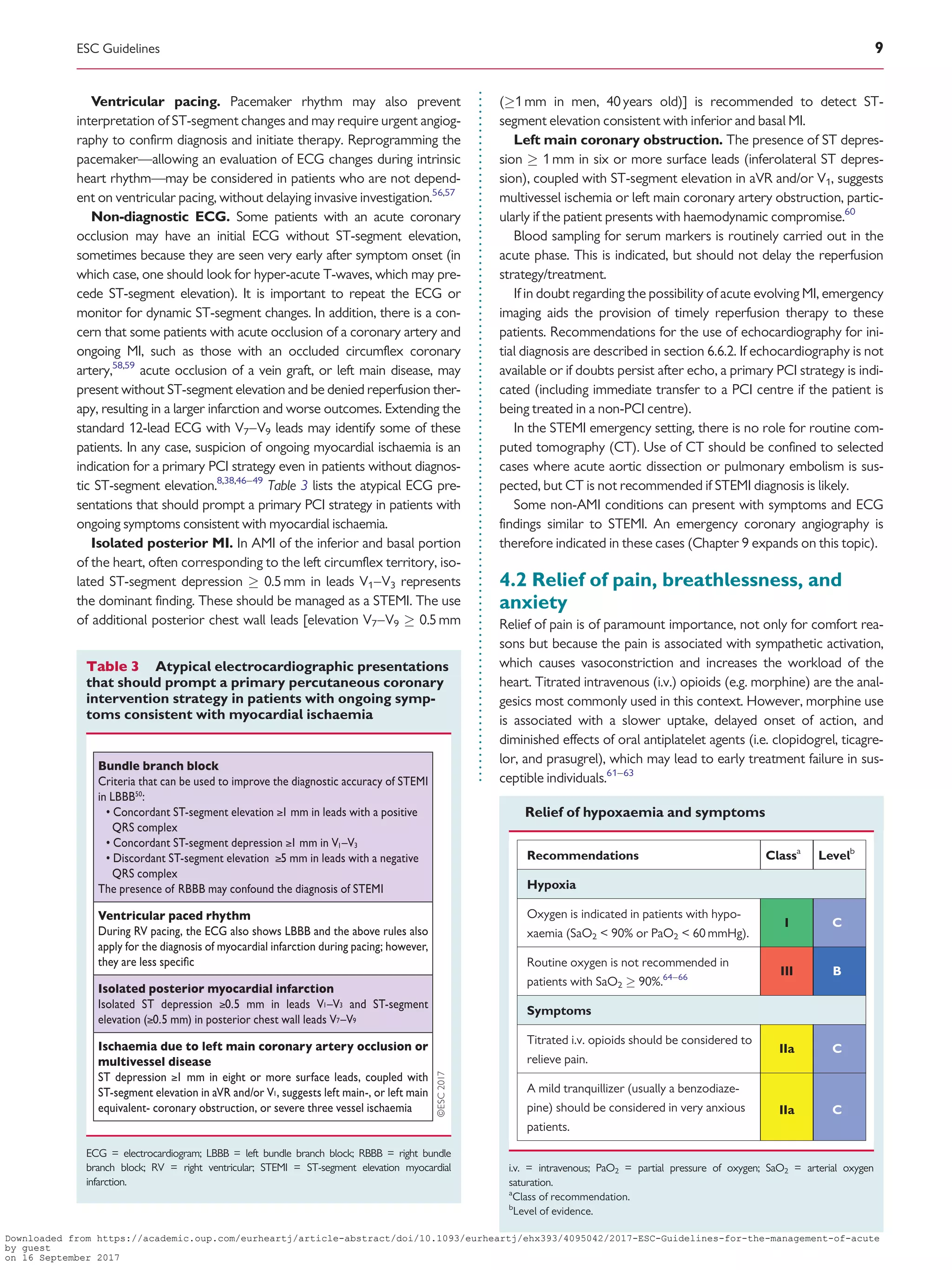 2017 esc guidelines for the management of acute myocardial infarction ...