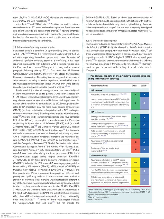 2017 esc guidelines for the management of acute myocardial infarction ...