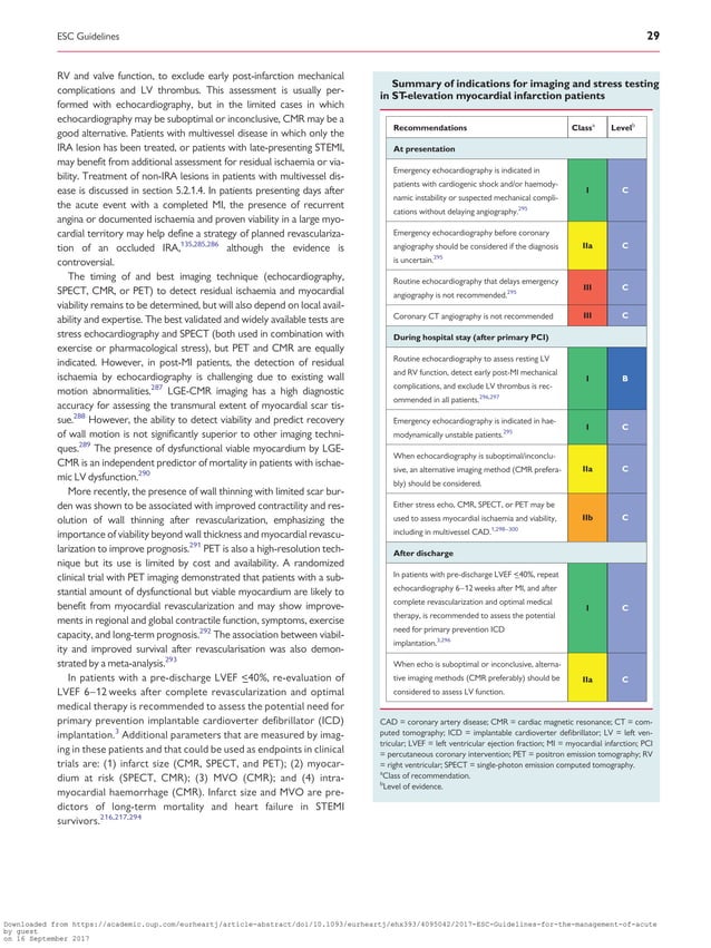2017 esc guidelines for the management of acute myocardial infarction ...