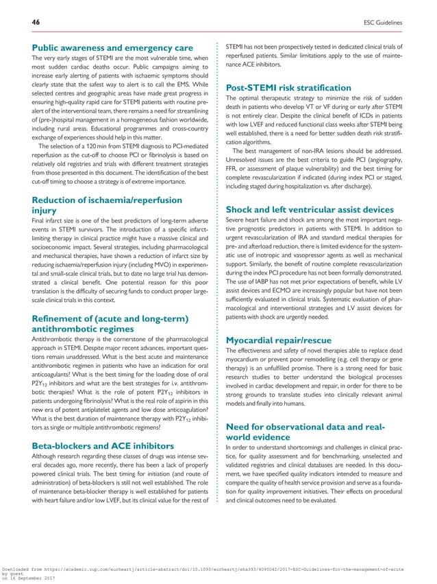 2017 esc guidelines for the management of acute myocardial infarction ...