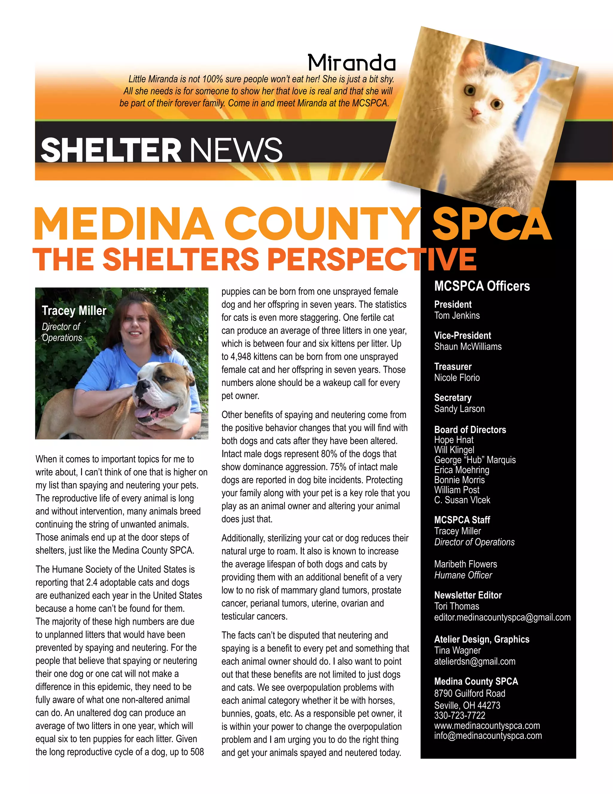 Medina County SPCA Fall 17 Newsletter | PDF