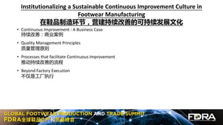 Institutionalizing a Sustainable Continuous Improvement Culture | PPT