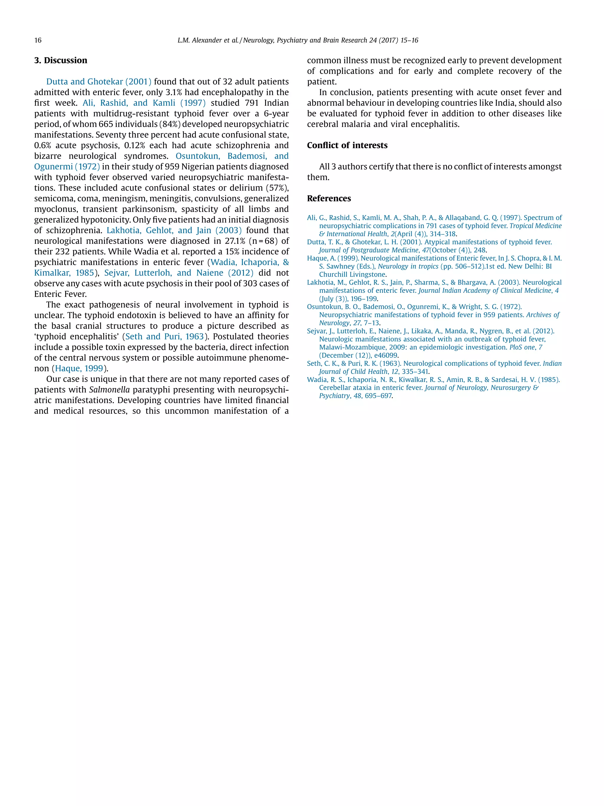enteric psychosis: neurology, psychiatry and brain research | PDF