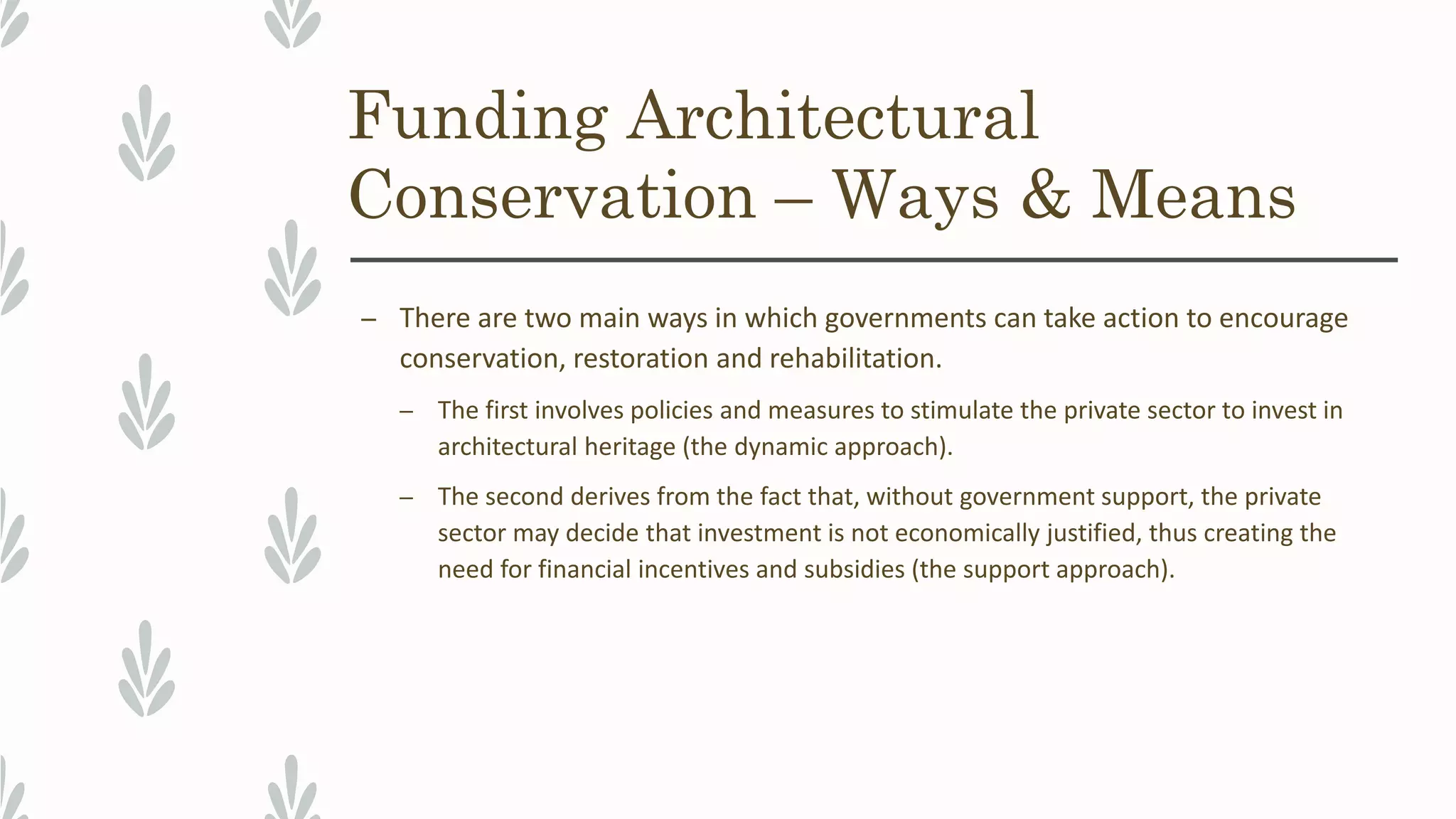 Funding Architectural Conservation Projects | PDF