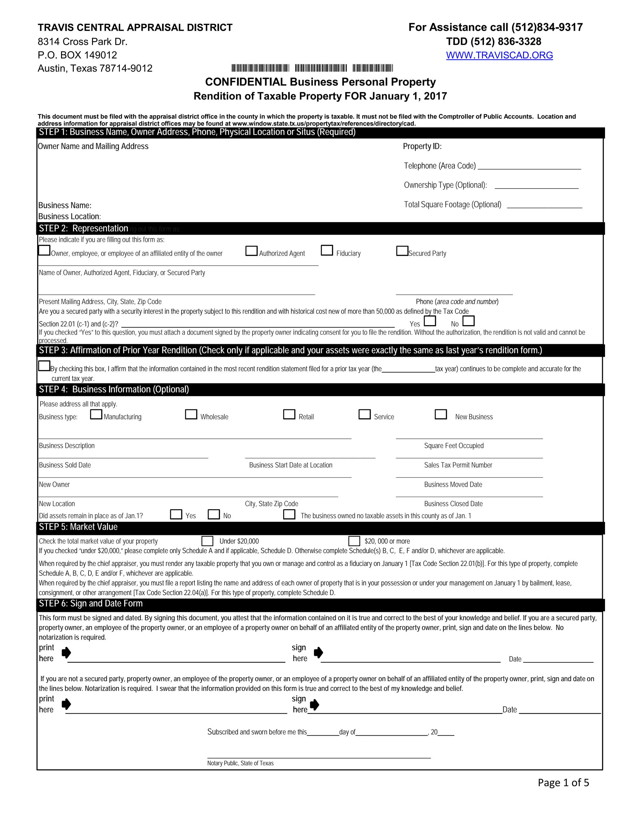 2017 General Rendition Information - TCAD | PDF